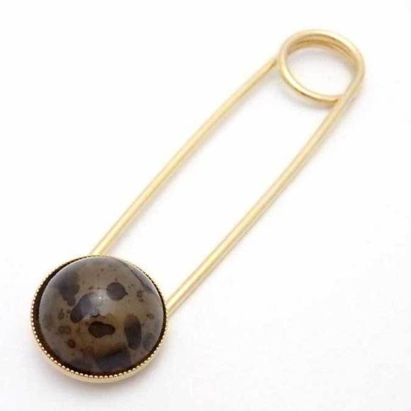 Fendi | Jewelry | Fendi Fendi Brooch Metal Gold X Brown Unisex | Poshmark